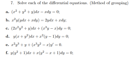 Solved Solve each of ﻿the differential equations. (Method of | Chegg.com
