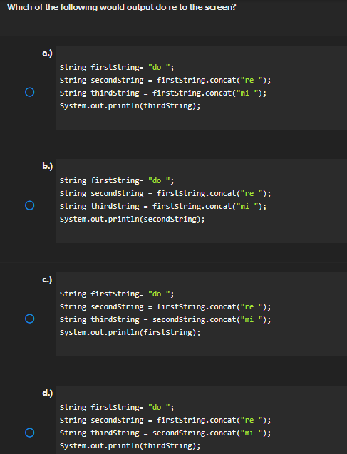 Solved Which of the following would output do re to the | Chegg.com