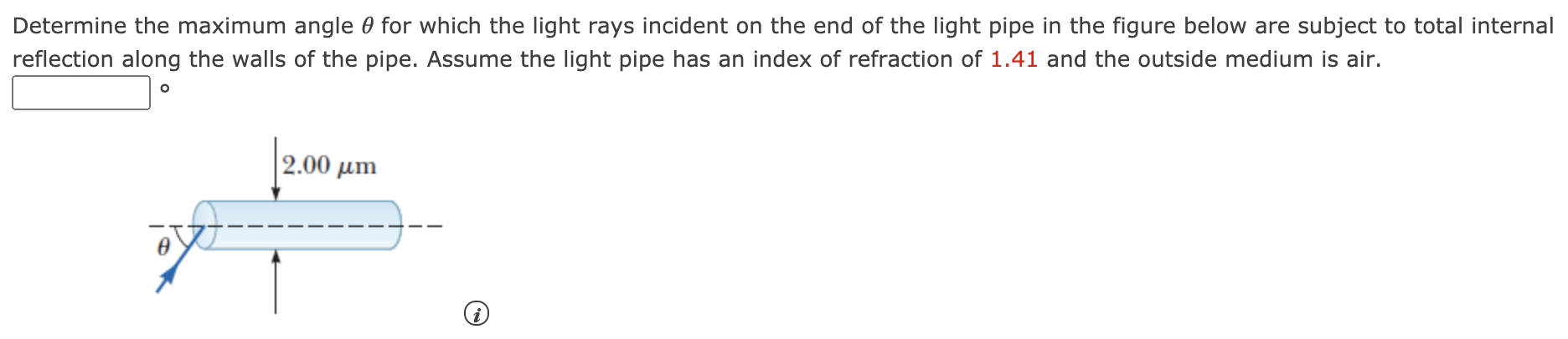 Solved Determine the maximum angle 0 for which the light | Chegg.com