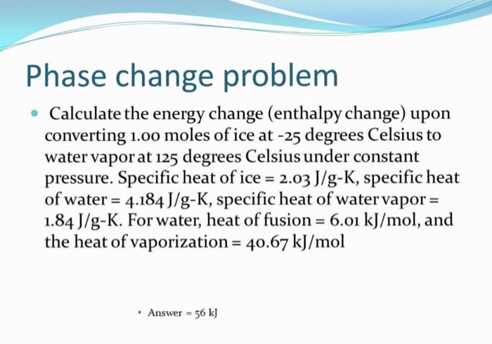Solved Phase change problem . Calculate the energy change | Chegg.com