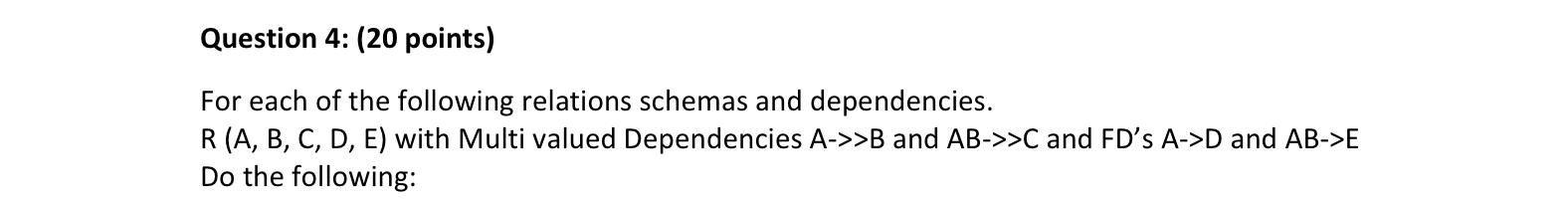 Solved i) Find all the 4NF violations ii) Decompose the | Chegg.com