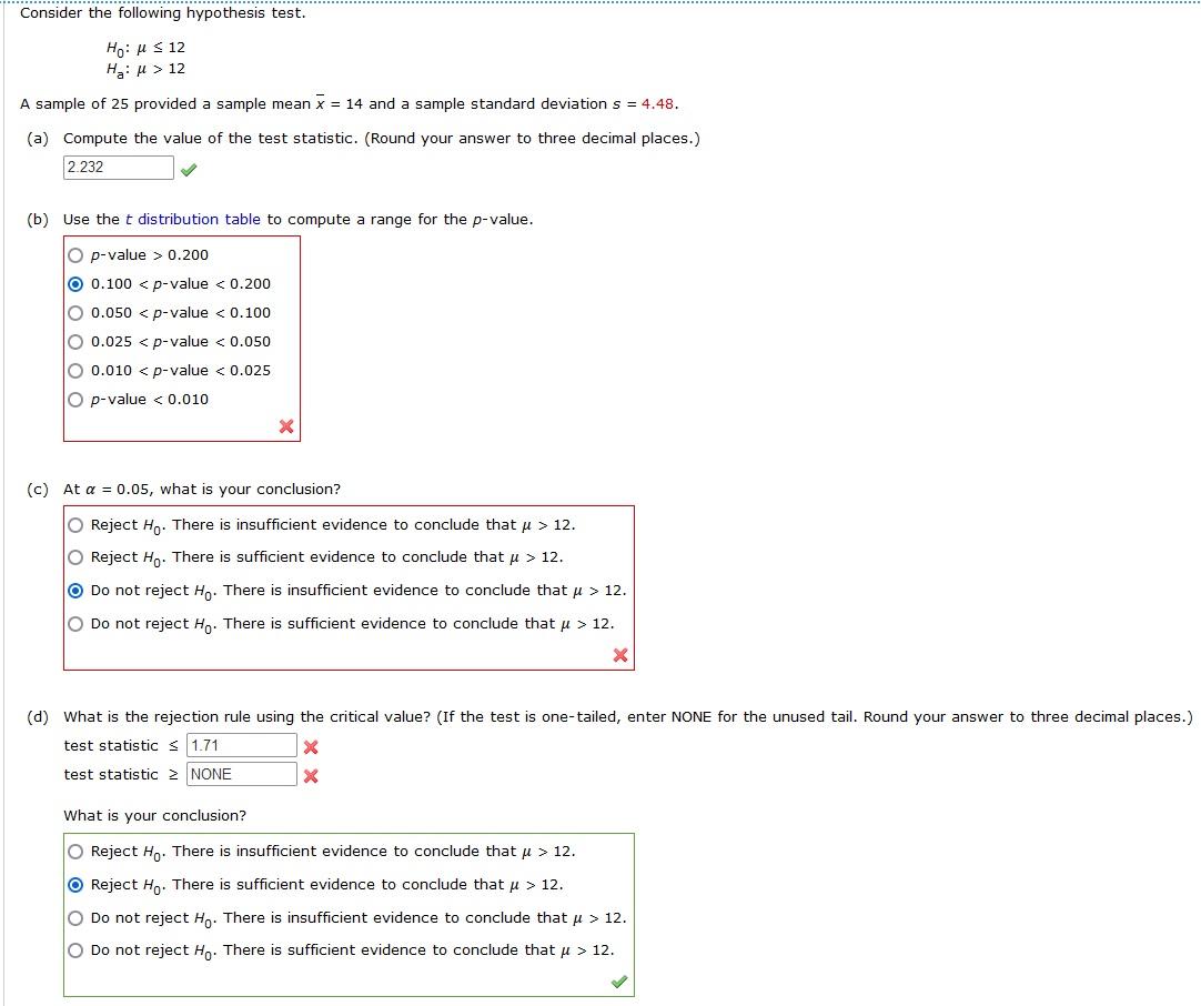Solved Consider the following hypothesis test. Ho: μ:12 Ha: | Chegg.com