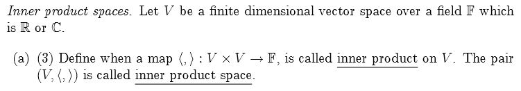 Solved Inner product spaces. Let V be a finite dimensional | Chegg.com