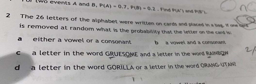 Solved 2 The 26 letters of the alphabet were written on | Chegg.com