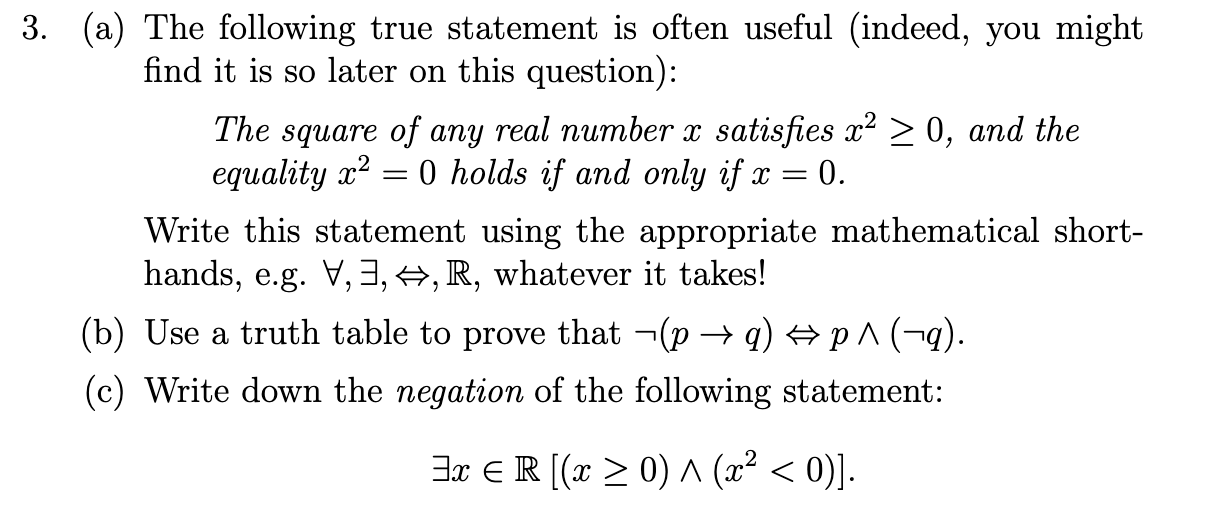 Solved (a) The following true statement is often useful | Chegg.com