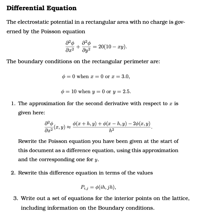 Solved Differential Equation The electrostatic potential in | Chegg.com