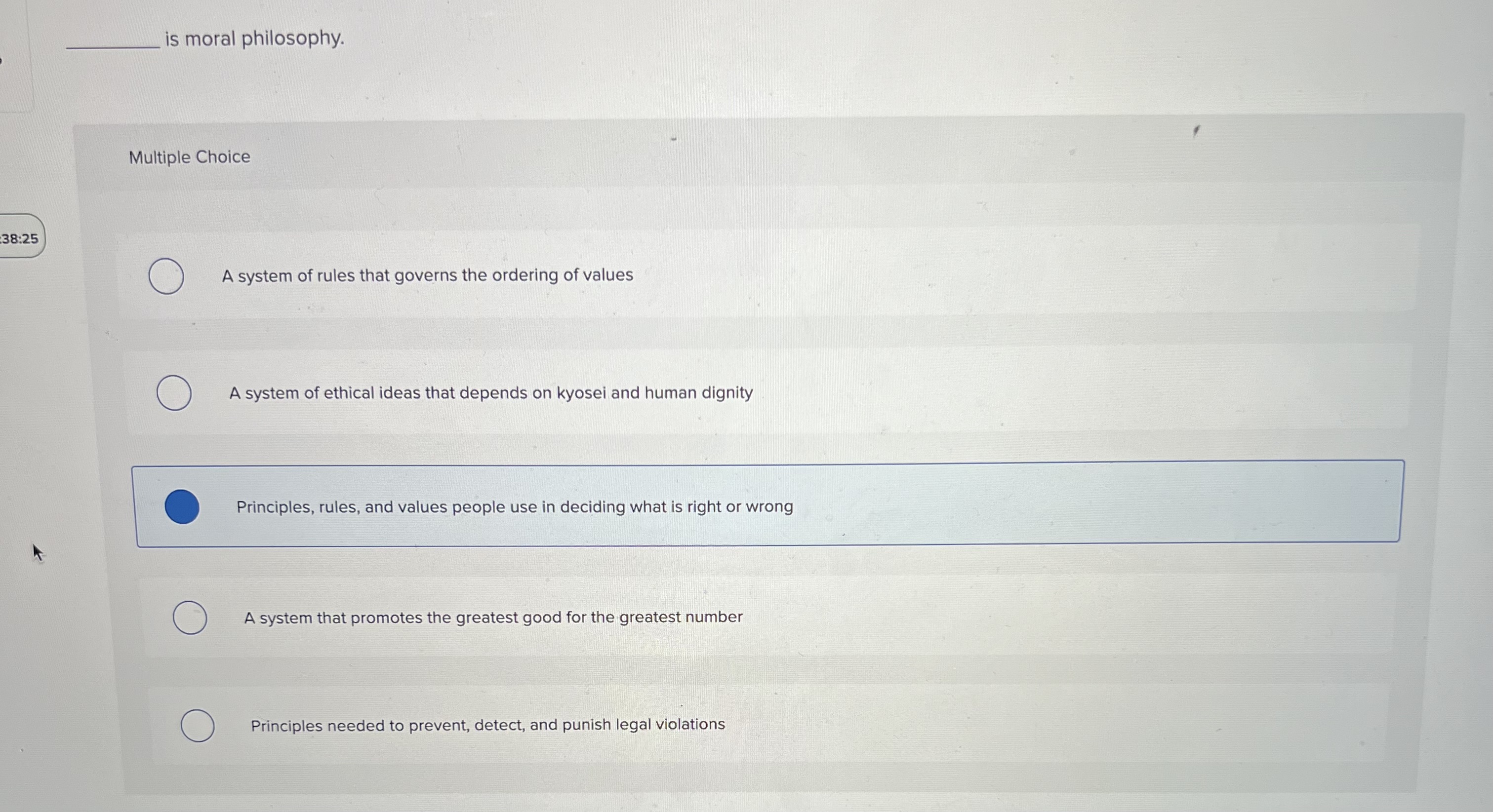 Solved is moral philosophy.Multiple ChoiceA system of rules | Chegg.com