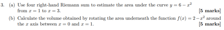 Solved 3. (a) Use four right-hand Riemann sum to estimate | Chegg.com