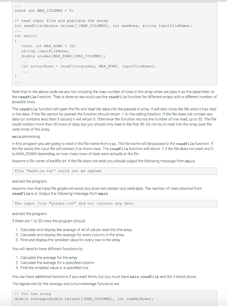 C++ requirements • The program must make use of a two | Chegg.com