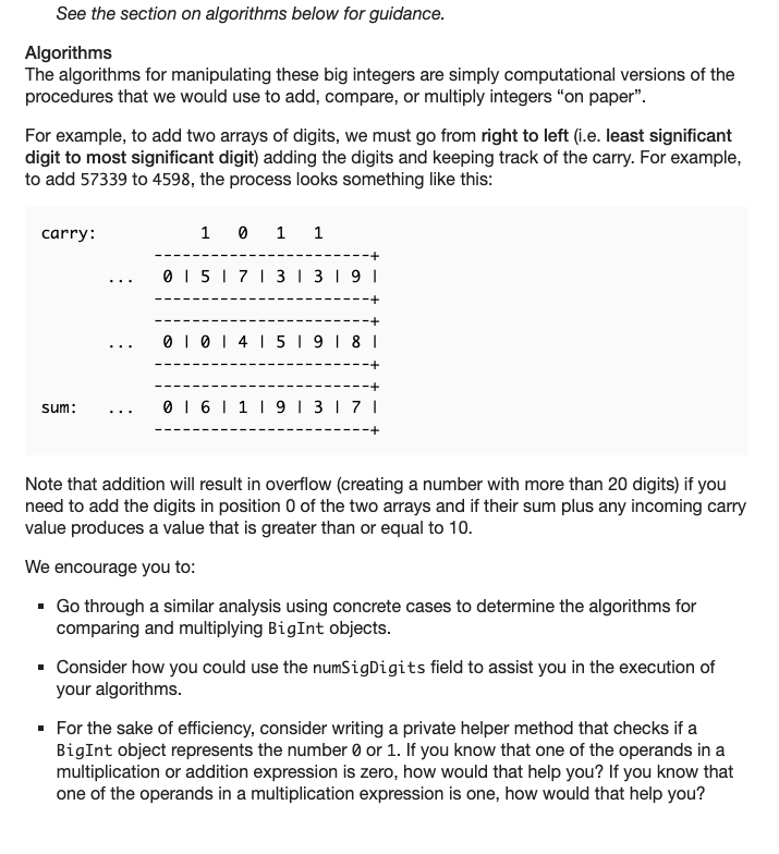 Solved Problem 6: BigInt: a class for large integers 30 | Chegg.com