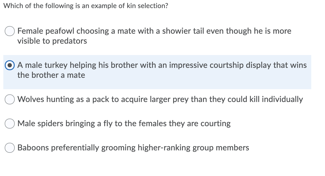 Solved Which of the following is an example of kin | Chegg.com