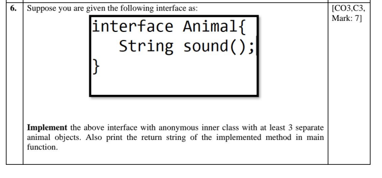 Solved [CO3,C3, Mark: 7] 6. Suppose you are given the | Chegg.com