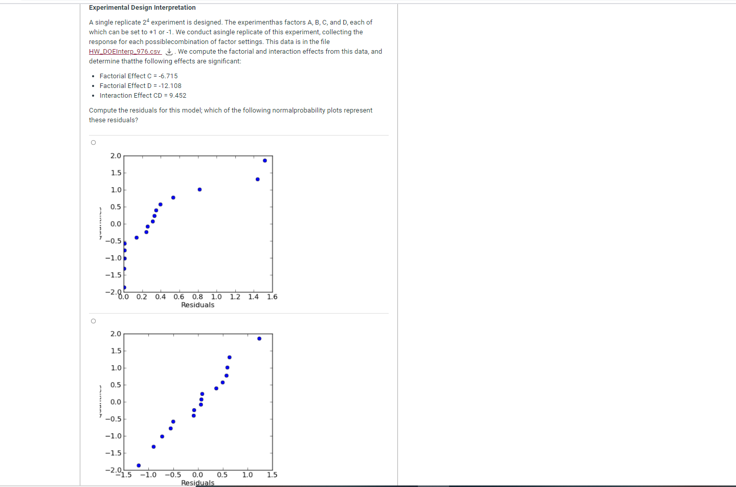 Experimental Design Interpretation A single replicate | Chegg.com