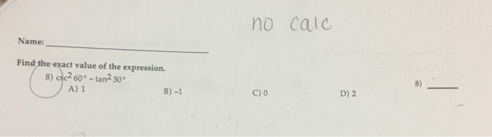 Solved Find the exact value of the expression. csc^2 60 | Chegg.com