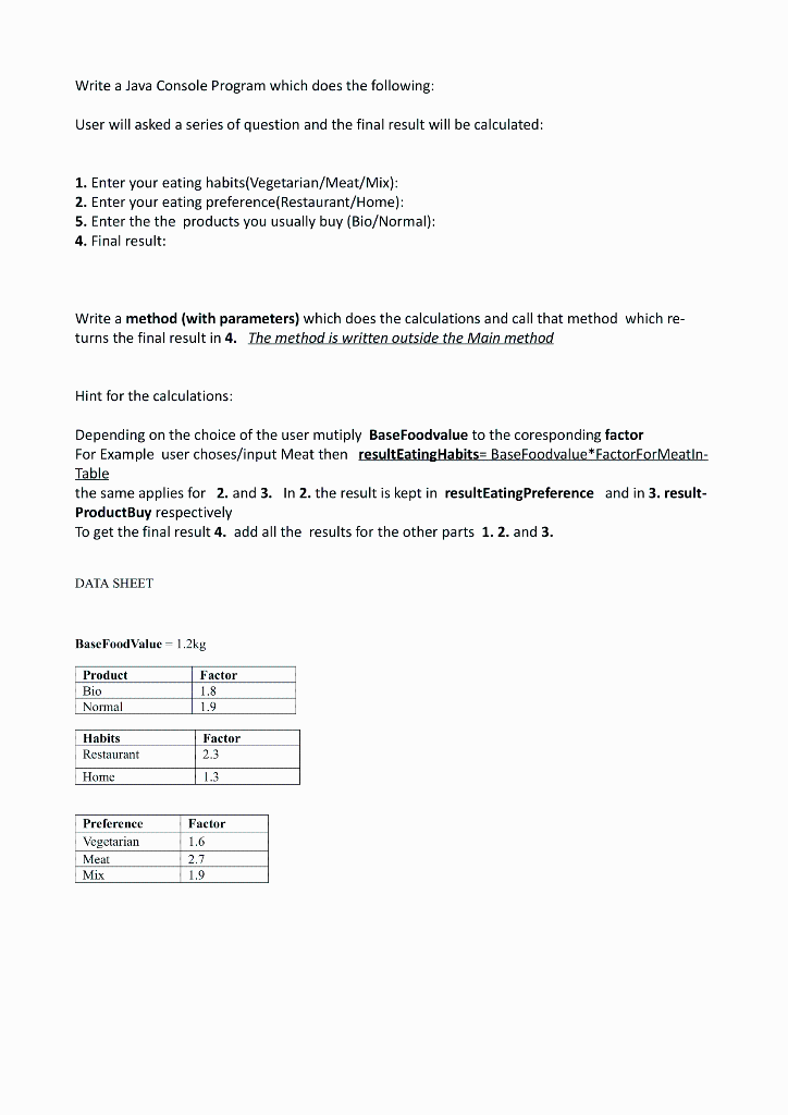 Solved Write A Java Console Program Which Does The 5596