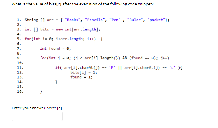 Solved What is the value of bits[2] after the execution of | Chegg.com