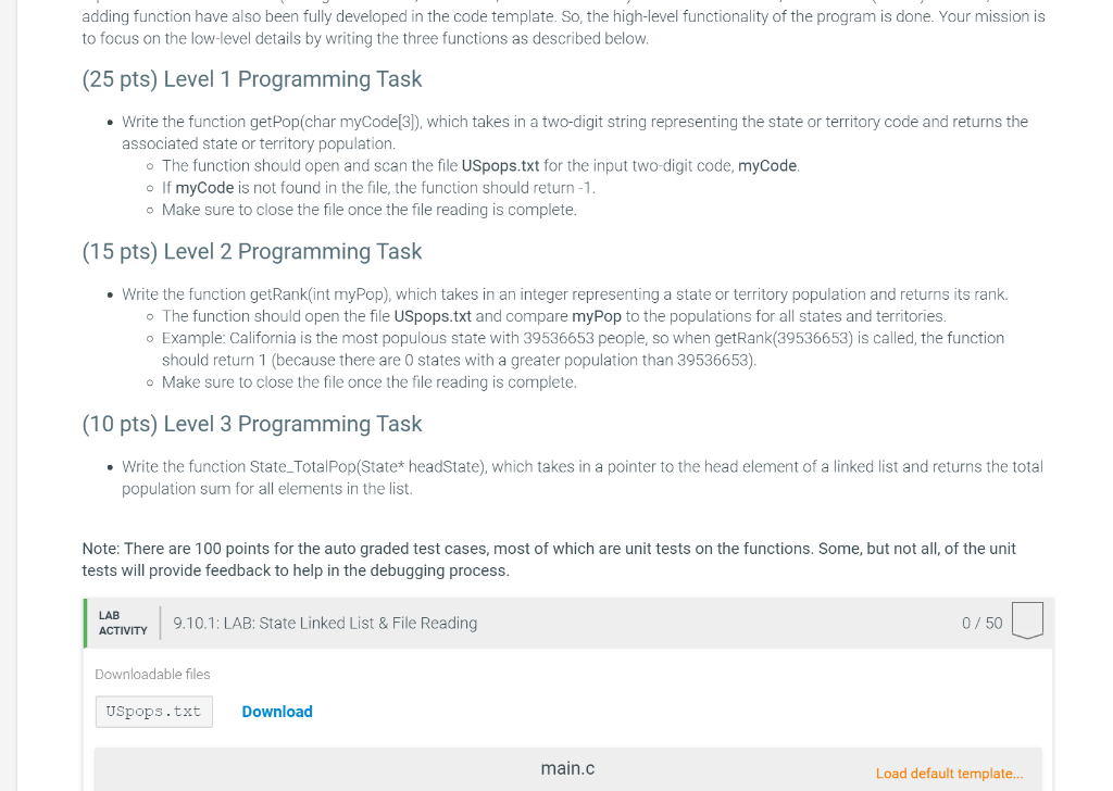 You are given a file (USpops.txt) that lists the | Chegg.com