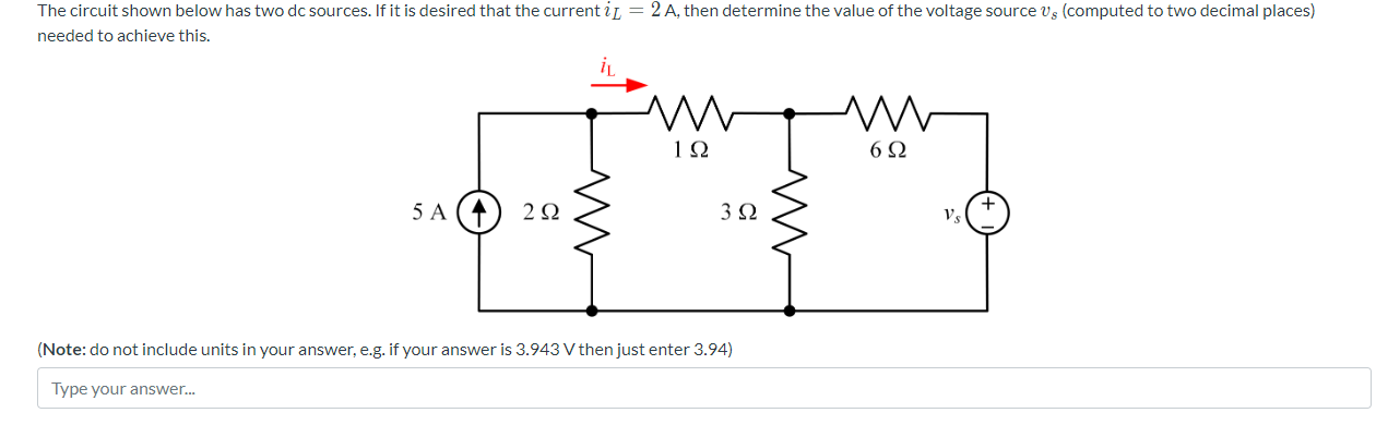 Solved The circuit shown below has two dc sources. If it is | Chegg.com