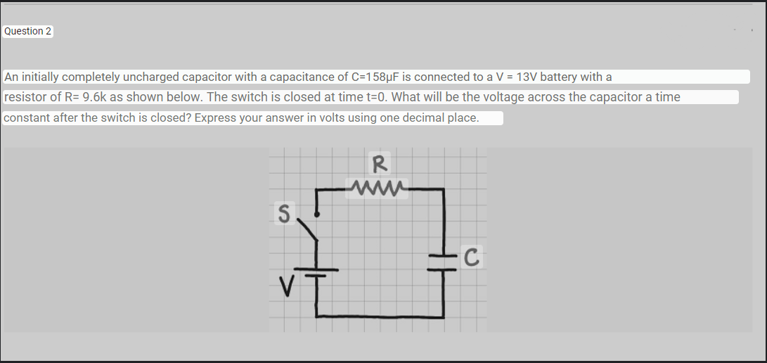 [Solved]: An initially completely uncharged capacitor with