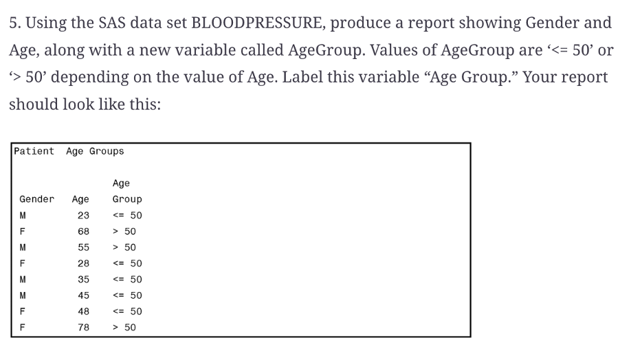 Solved please provide a complete SAS code to get the | Chegg.com