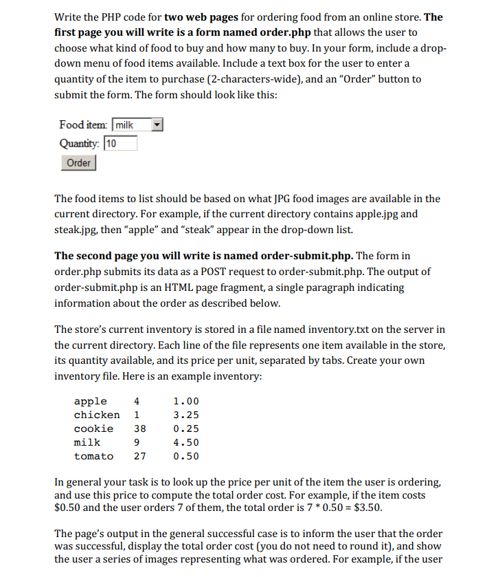 Solved Need help with PHP code for two web pages. Question | Chegg.com