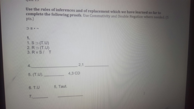 Solved Use the rules of inferences and of replacement which | Chegg.com