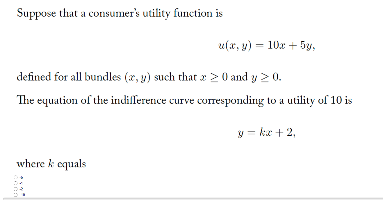 Solved Suppose that a consumer's utility function is a Cu(z, | Chegg.com
