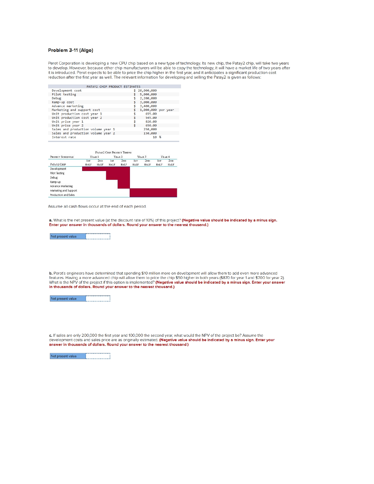 Solved Problem 3-11 (Algo)Perot Corporation is developing a | Chegg.com