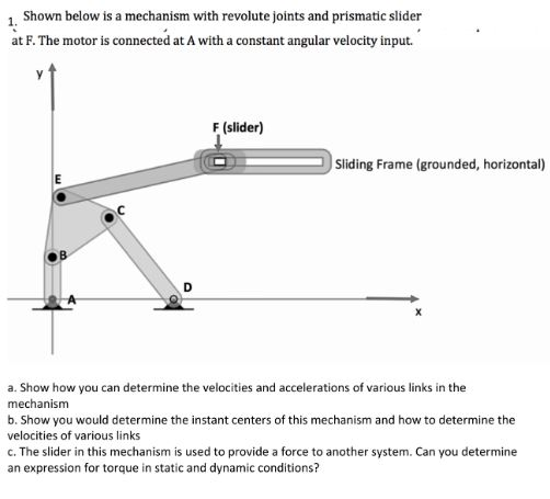 Shown below is a mechanism with revolute joints and | Chegg.com