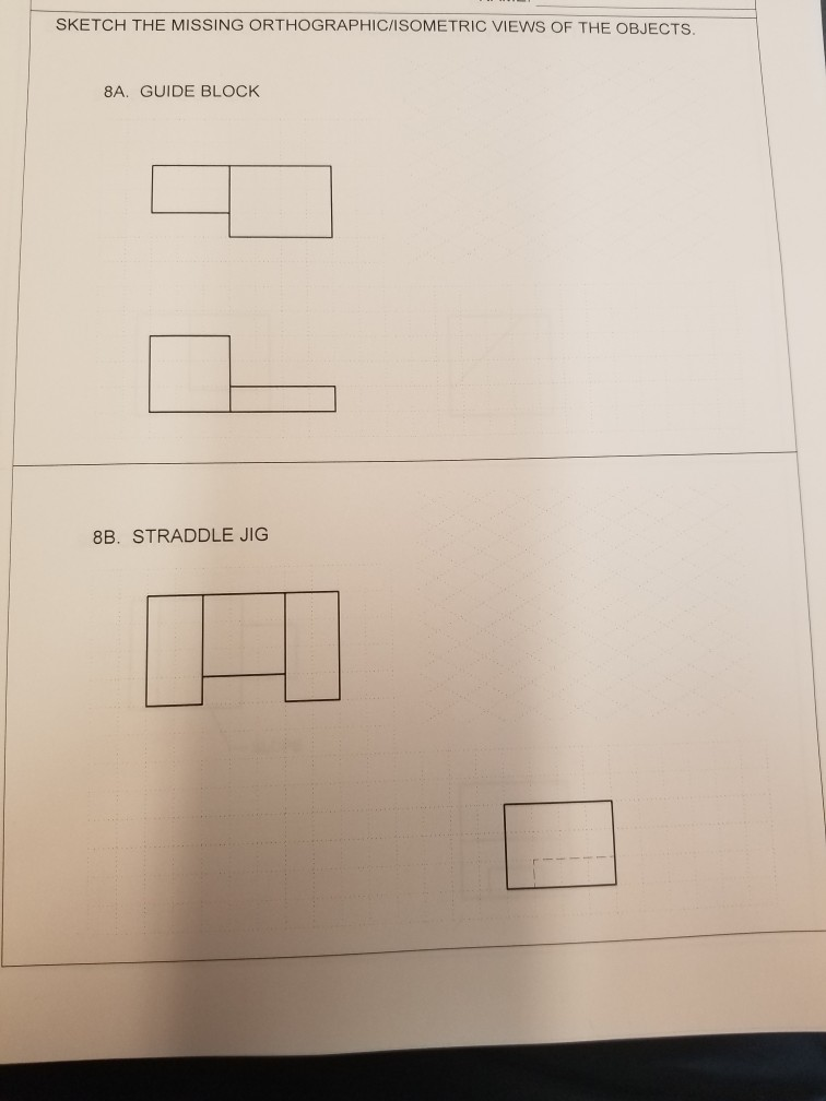 Solved SKETCH THE ORTHOGRAPHIC VIEWS OF THE OBJECTS. 7A. | Chegg.com
