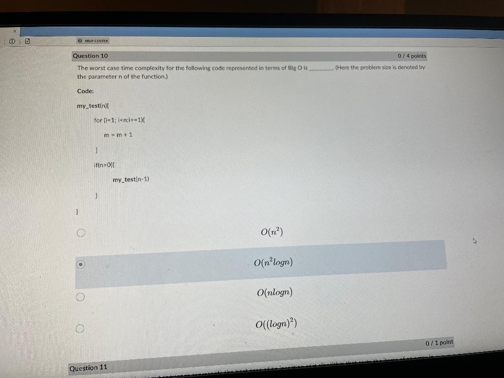 Solved ace XC Ⓡ B HELP CENTER Question 6 The worst case time | Chegg.com