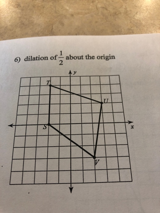 Solved 5) dilation of 2.5 about the origin Ay 6) dilation | Chegg.com