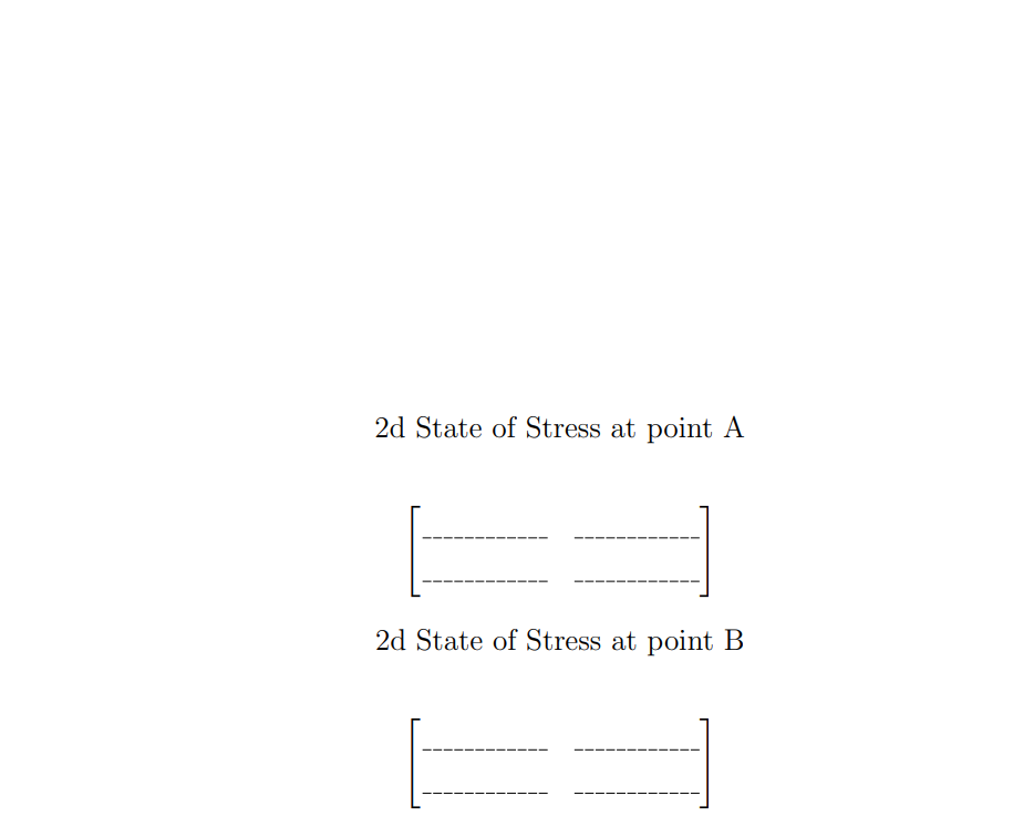 Solved 2d State of Stress at point A 2d State of Stress at | Chegg.com