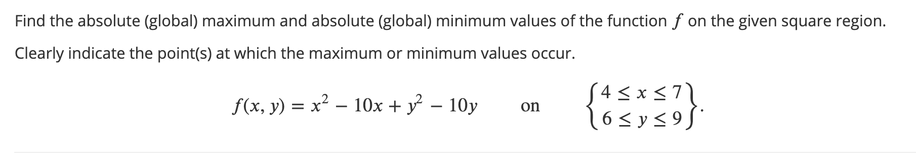 Solved Find the absolute (global) maximum and absolute | Chegg.com