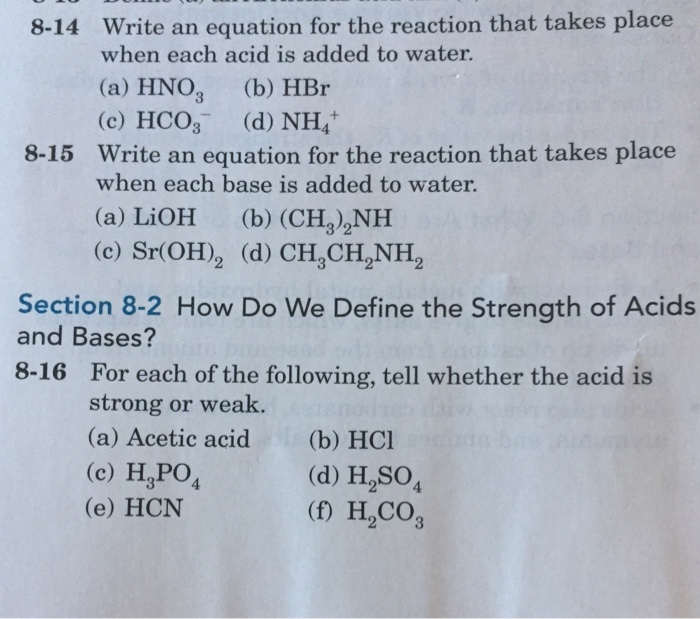 Solved Write an equation for the reaction that takes place | Chegg.com