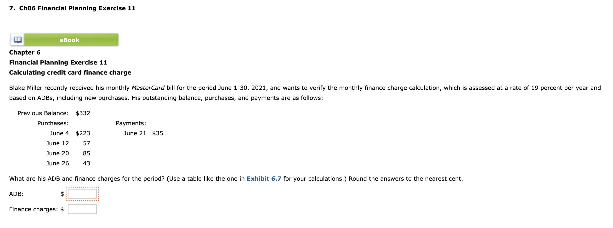 7. Ch06 Financial Planning Exercise 11 Chapter 6 | Chegg.com
