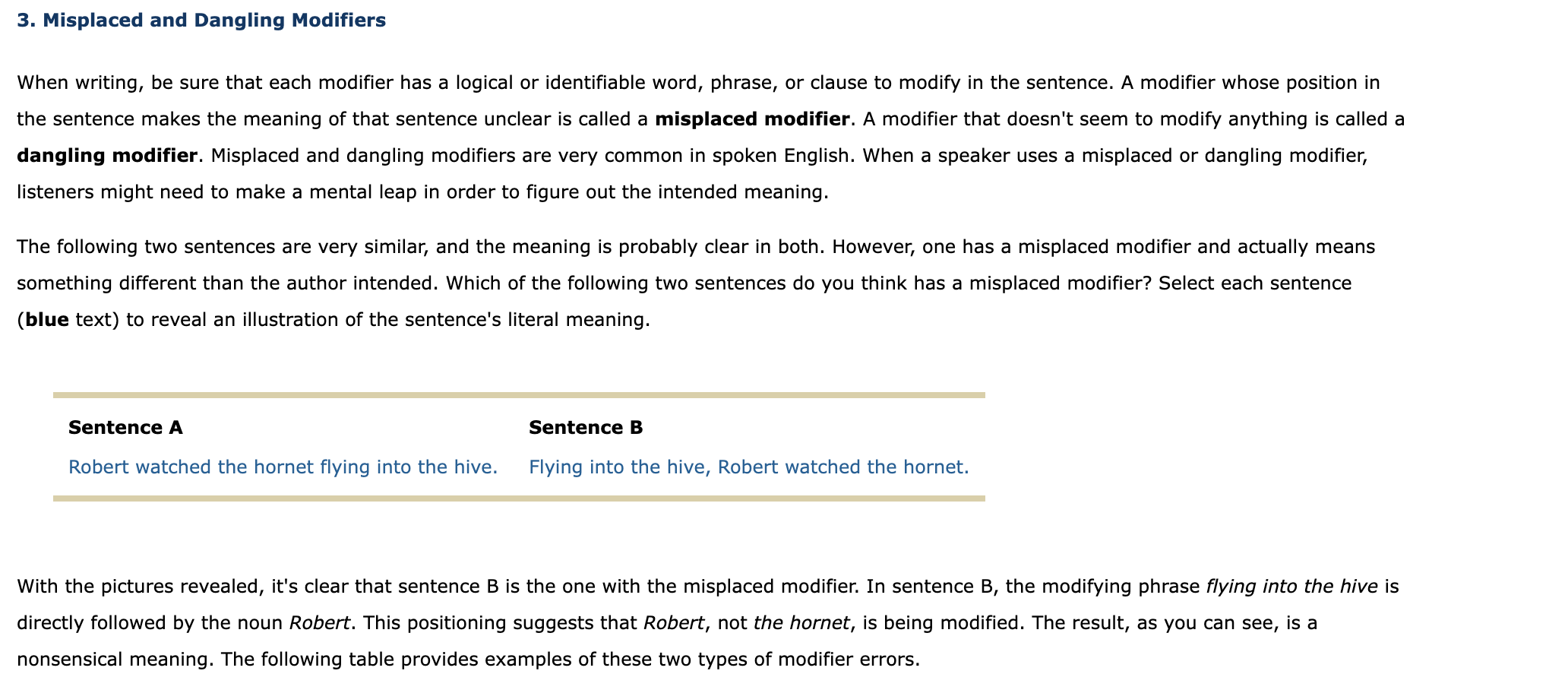 3. Misplaced and Dangling Modifiers When writing, be | Chegg.com