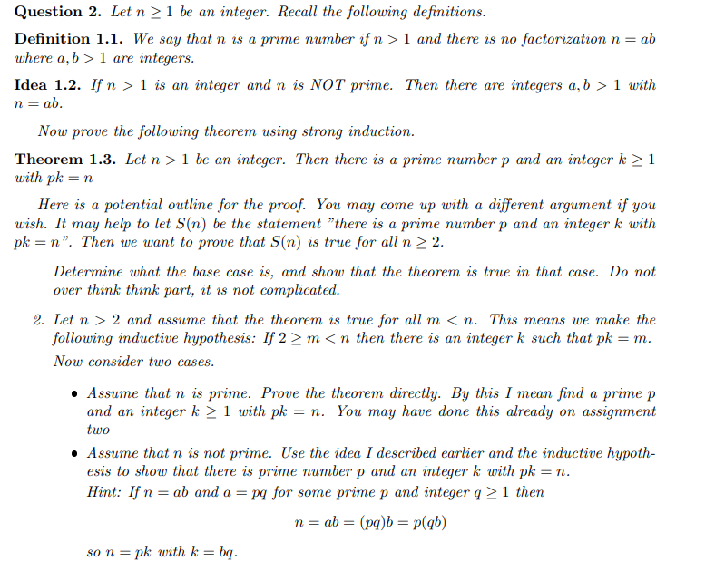 Solved Question 2. Let n≥1 be an integer. Recall the | Chegg.com