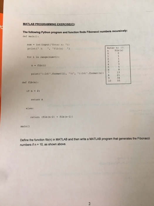 Solved Matlabprogramming Exerciseci The Following Python 