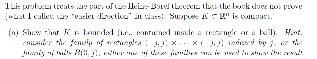 Solved This problem treats the part of the Heine-Borel | Chegg.com