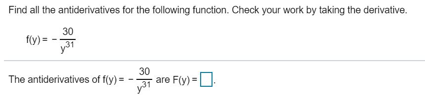 Solved Find all the antiderivatives of the following | Chegg.com