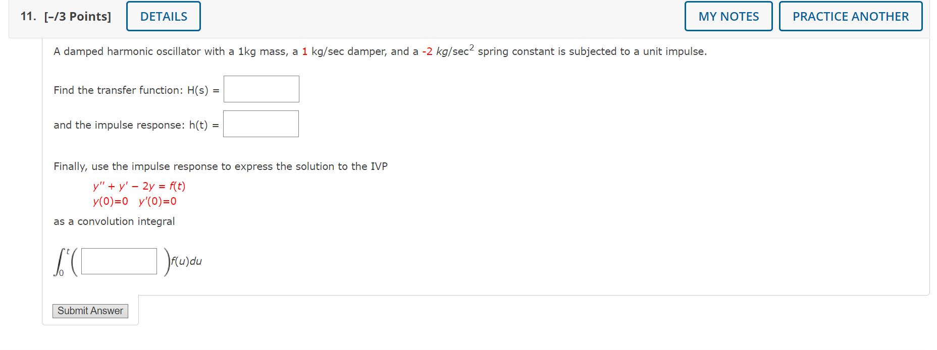 Solved Find the transfer function: H(s)= and the impulse | Chegg.com