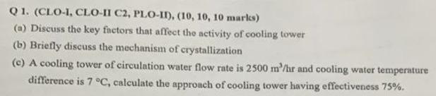 Solved Q 1. (CLO-I, CLO-II C2, PLO-II), (10,10,10 marks) (a) | Chegg.com