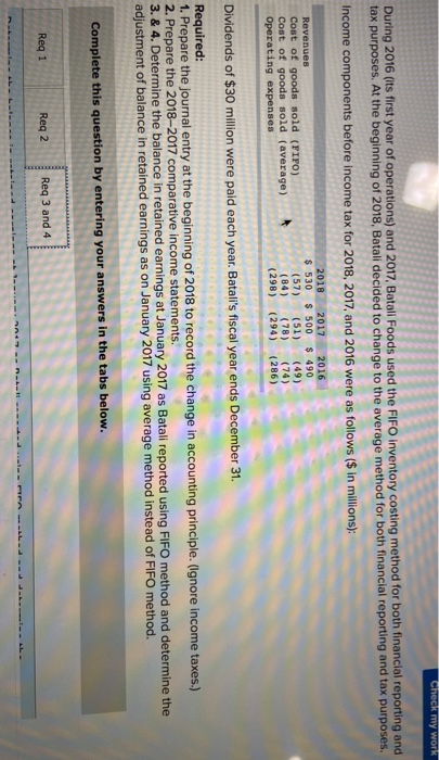 Solved Check my work During 2016 (its first year of | Chegg.com