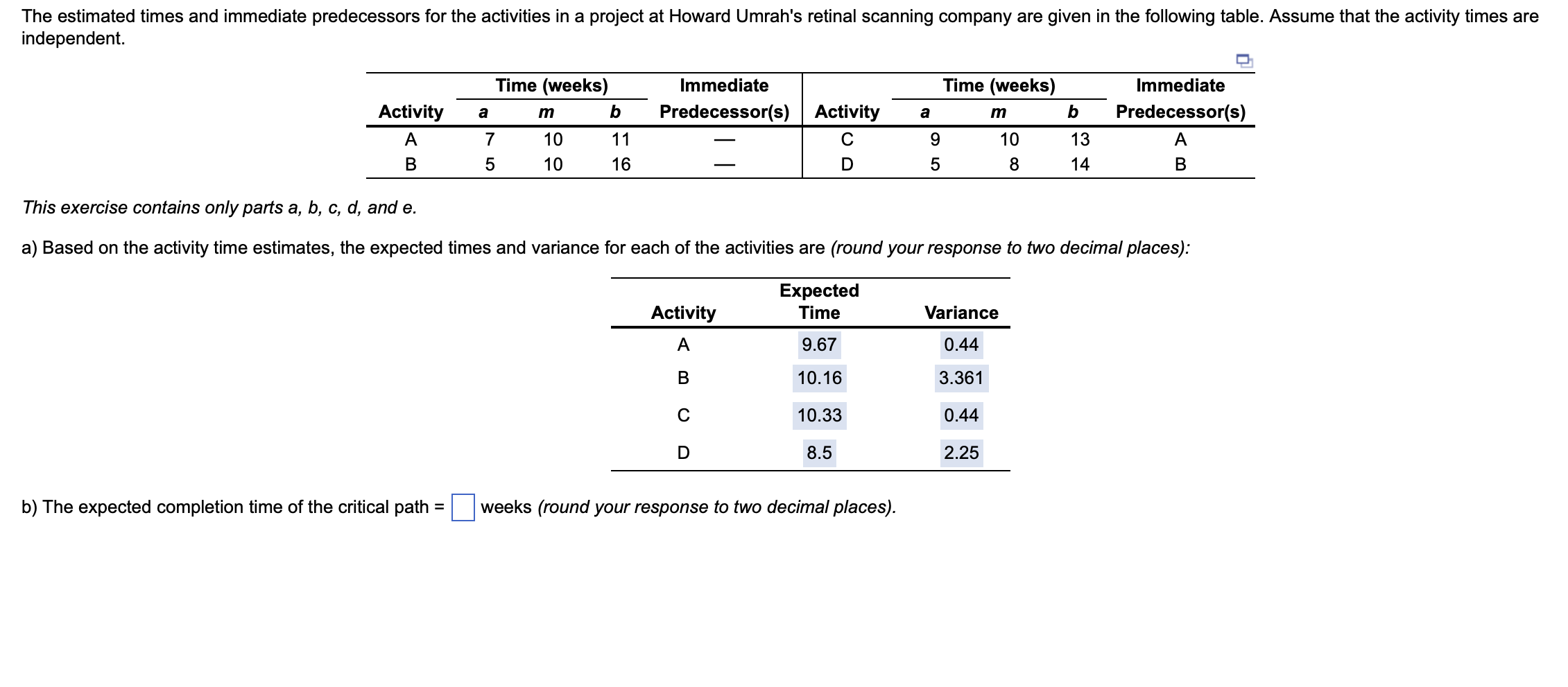 Solved This exercise contains only parts a,b,c,d, and e. a) | Chegg.com