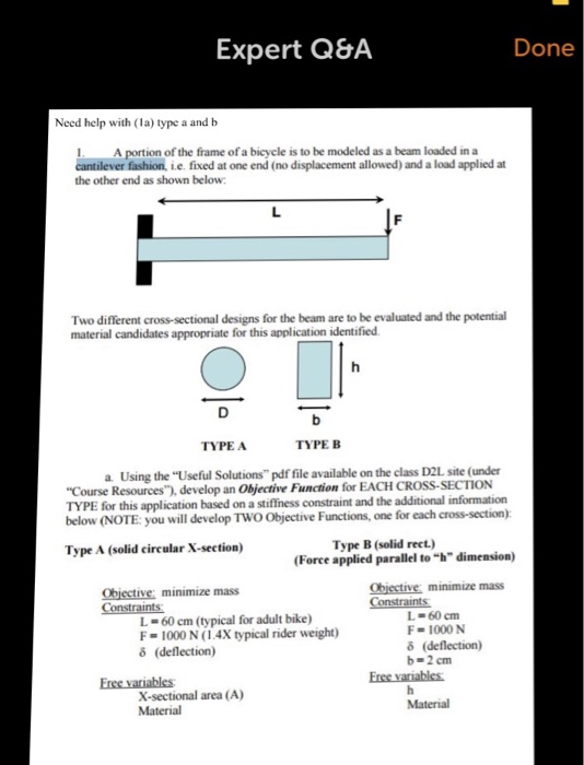 Expert Q&A Done Need help with (la) type a and b 1 A | Chegg.com
