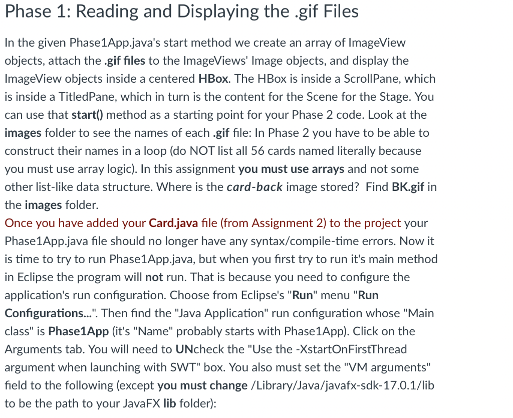 Phase 1: Reading and Displaying the .gif Files In the | Chegg.com