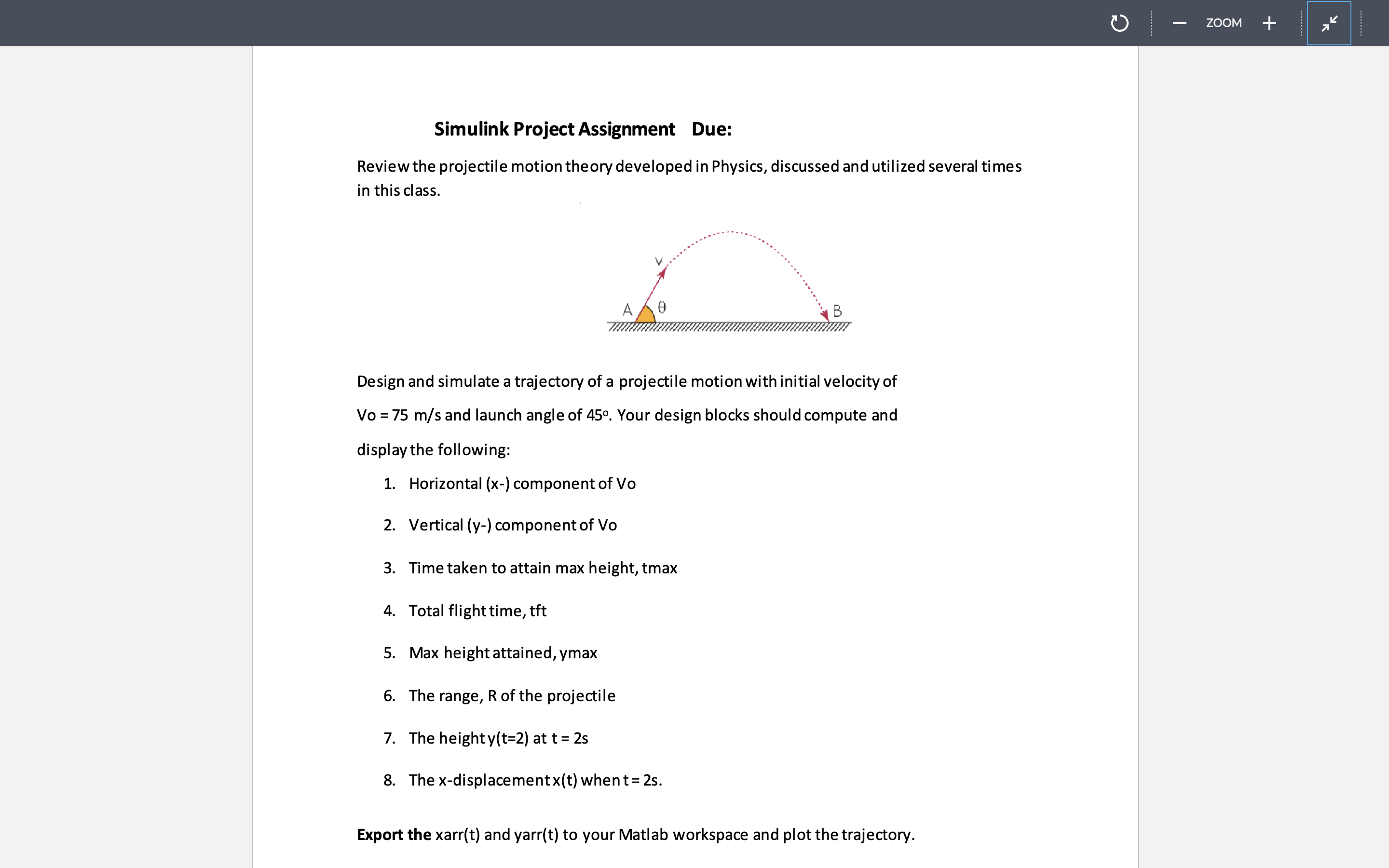 Solved DO IT ON MATHLAB, PLEASE Simulink Project Assignment | Chegg.com