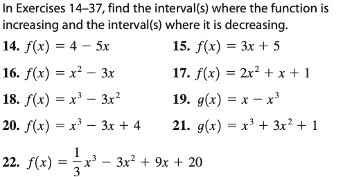 Solved In Exercises 14-37, find the interval(s) where the | Chegg.com