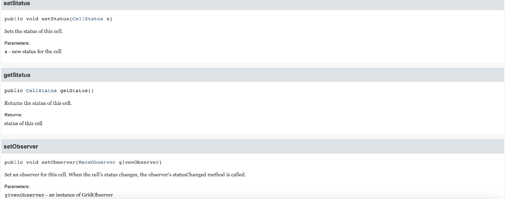 Method Summarypublic static CellStatus valueof(String | Chegg.com